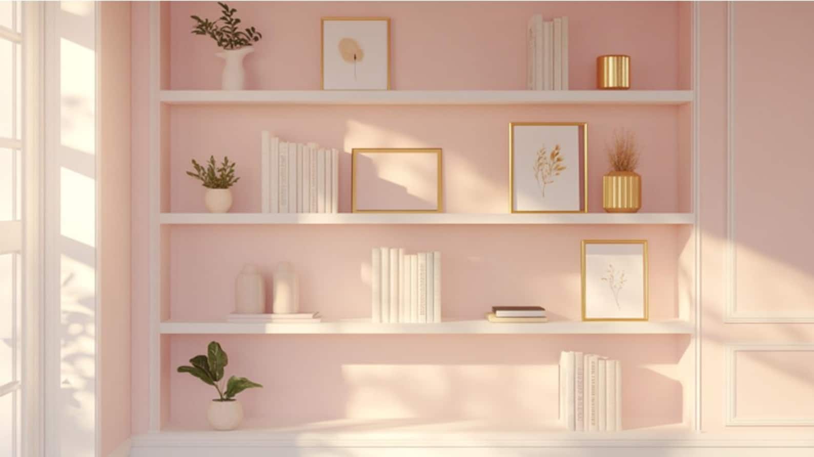 Neutral Zoom Background Modern Aesthetic Modern Home Office Wall ...