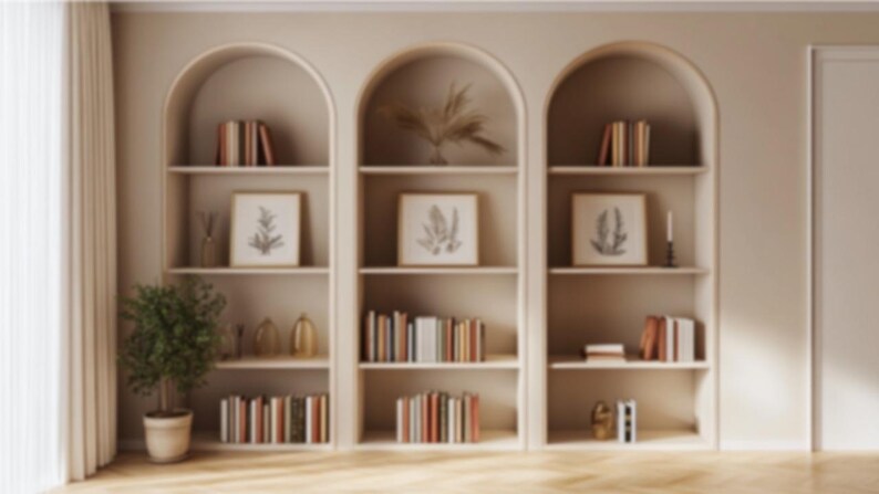 Neutral Beige Zoom Background Cozy Aesthetic Traditional Home Office ...