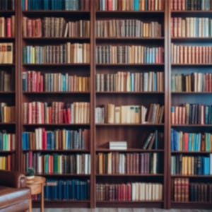 Cozy Zoom Background, Traditional Aesthetic Brown Home Office Bookshelf ...