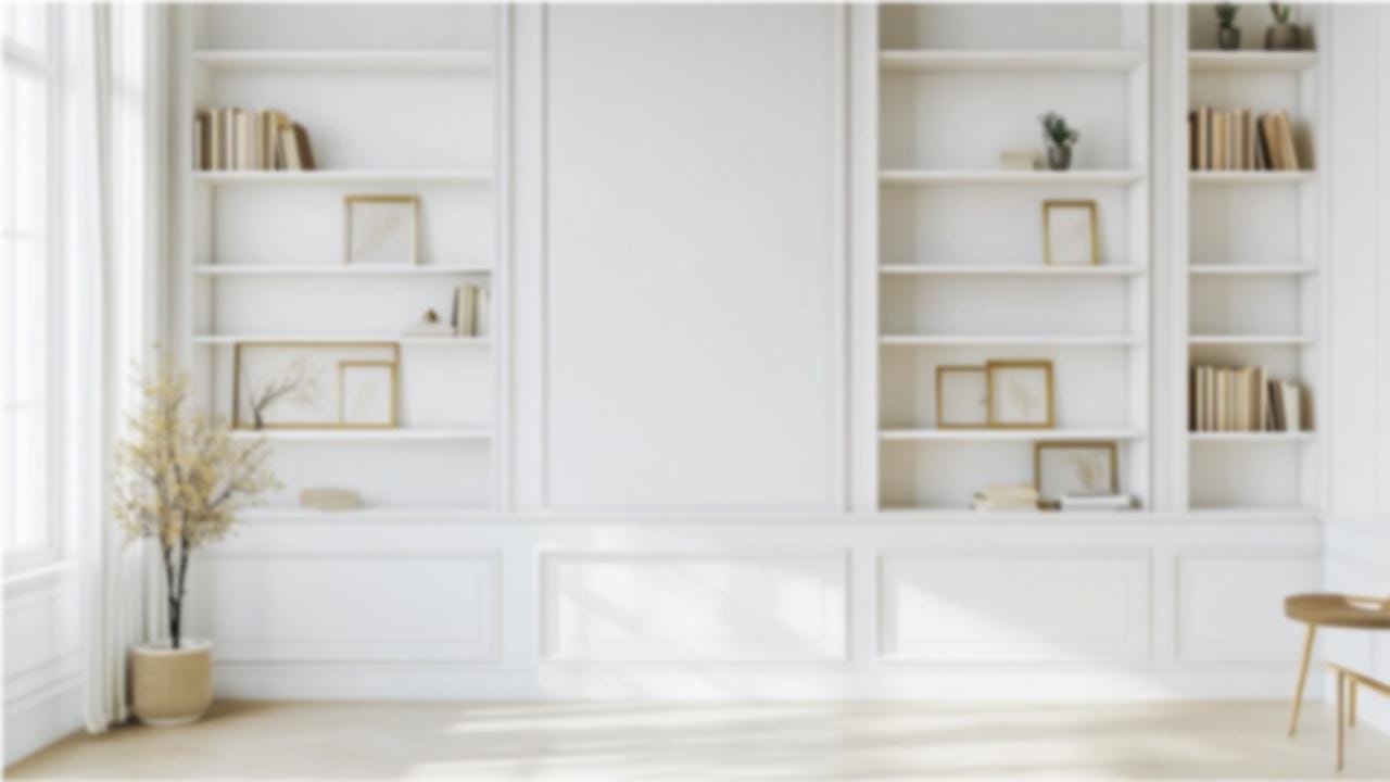 Neutral Zoom Background Modern Aesthetic White Modern Home Office Wall ...