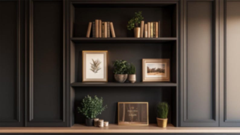 Neutral Zoom Background Modern Aesthetic Brown Modern Home Office Wall ...