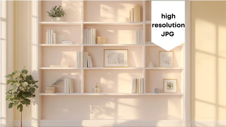 Neutral Zoom Background Modern Aesthetic Modern Home Office Wall ...