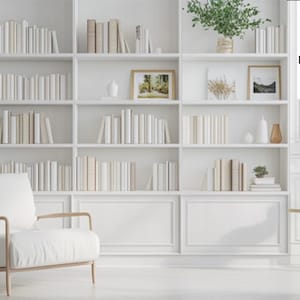 Neutral Zoom Background Modern Aesthetic White Modern Home Office Wall ...