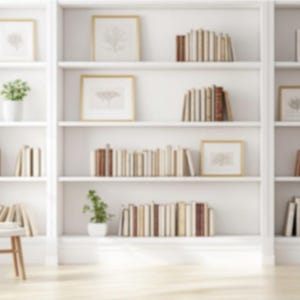 Neutral Zoom Background Modern Aesthetic White Modern Home Office Book ...