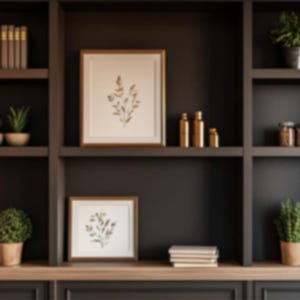 Neutral Zoom Background Modern Aesthetic Brown Modern Home Office Wall ...