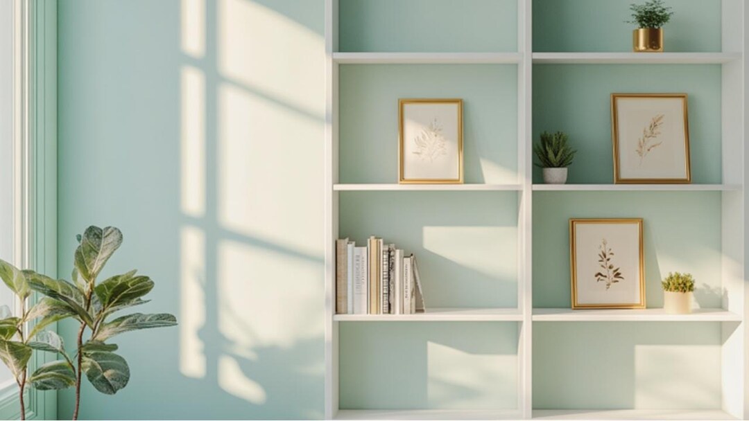 Neutral Zoom Background Modern Aesthetic Modern Home Office Wall ...