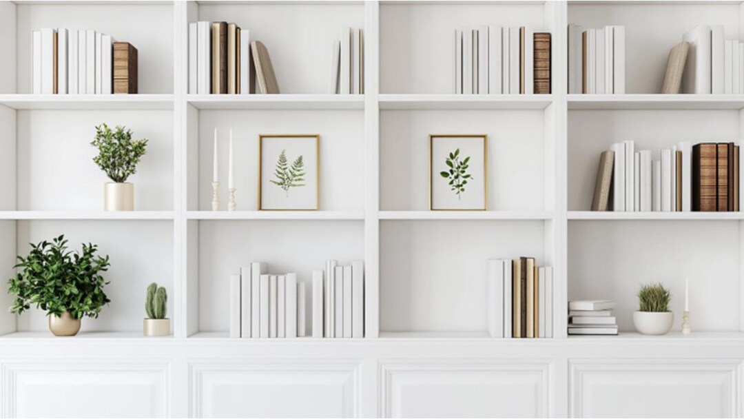 Neutral Zoom Background Modern Aesthetic White Modern Home Office Wall ...