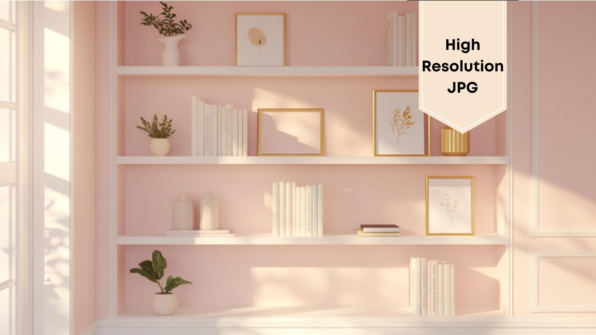 Neutral Zoom Background Modern Aesthetic Modern Home Office Wall ...