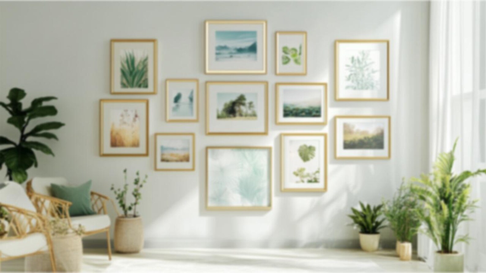 Neutral Zoom Background Modern Aesthetic White Modern Home Office Wall ...