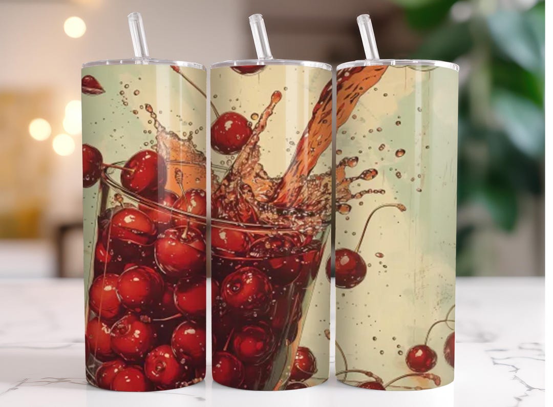 Cherry Cola Pop Art Seamless Sublimation Wrap PNG Soda Tumbler Wrap ...