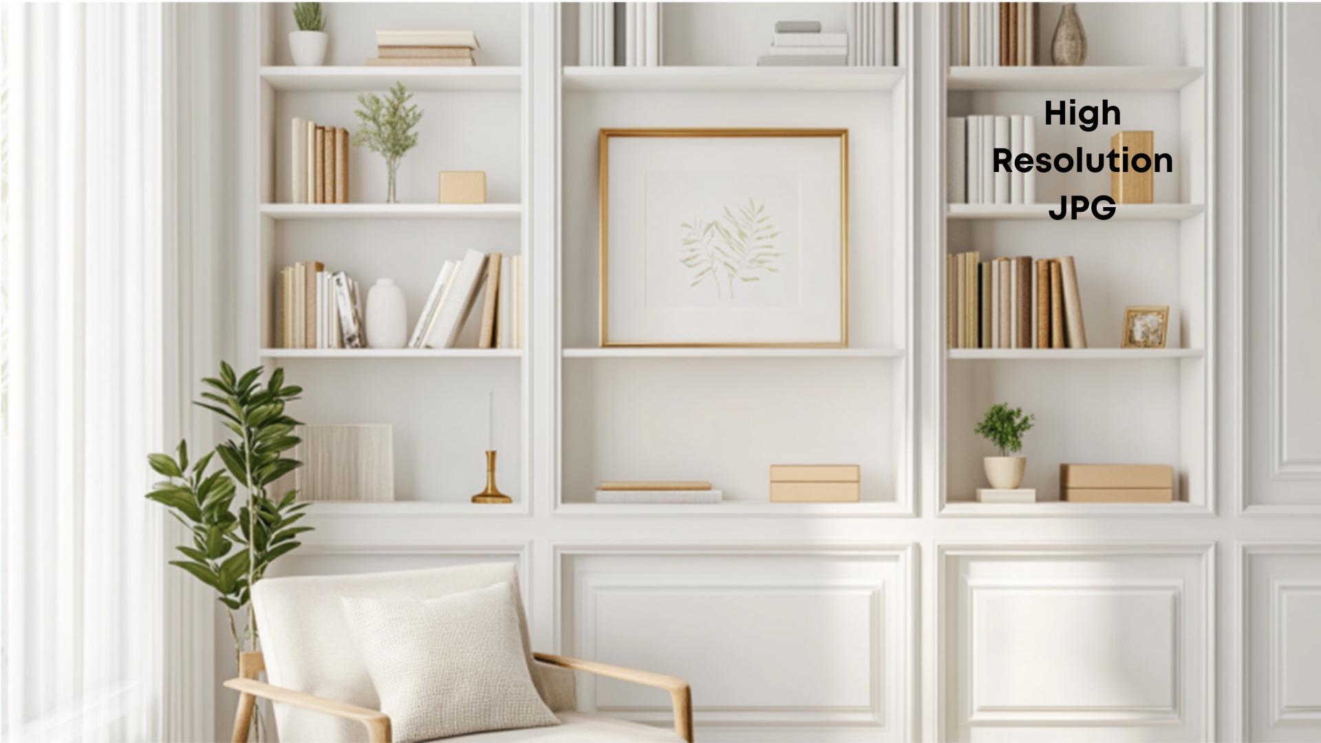 Neutral Zoom Background Modern Aesthetic Modern Home Office Wall ...