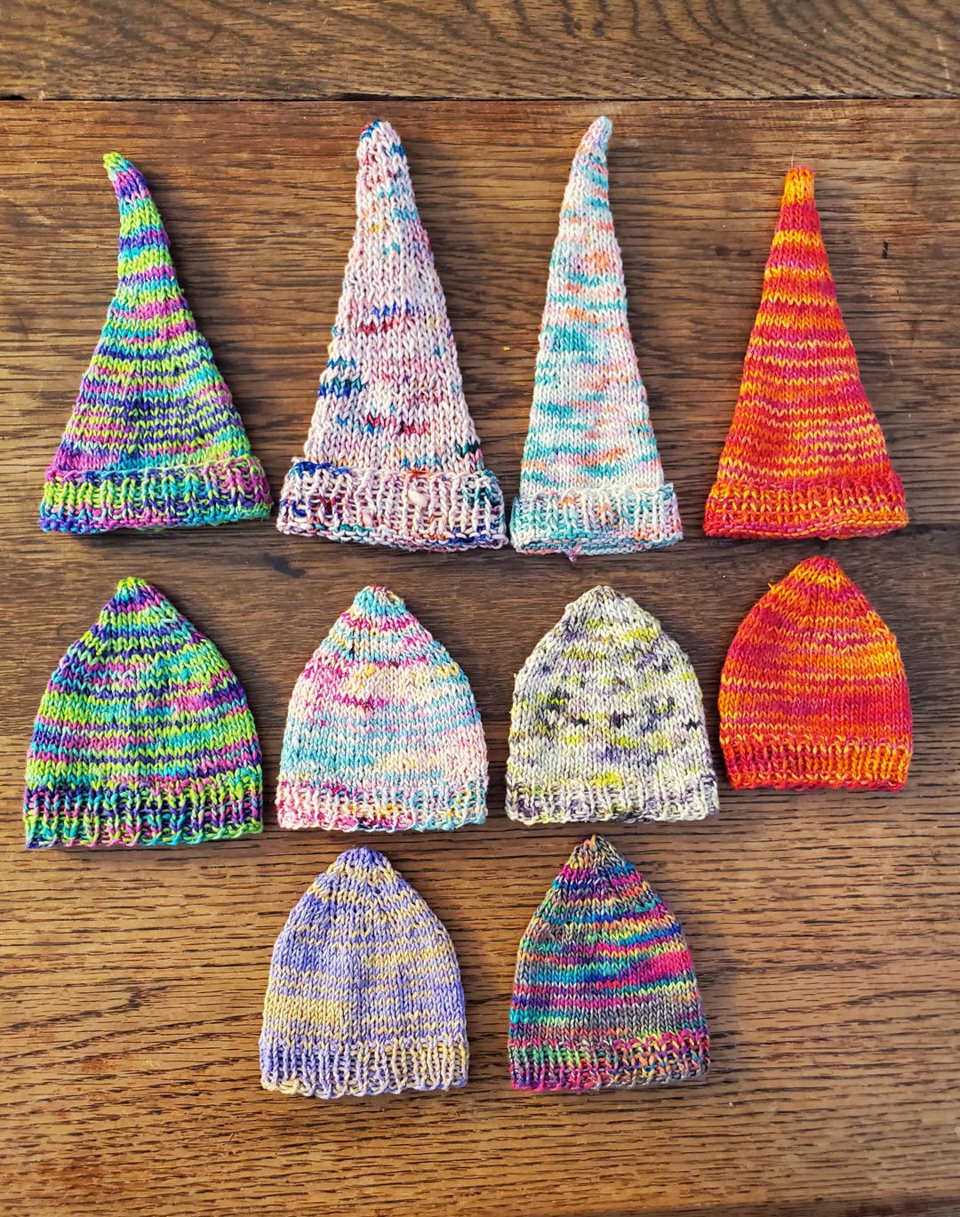 Doll Hats - 1/4 BJD Beanies & Pointy Sleep Caps - Knit Caps for Dolls ...