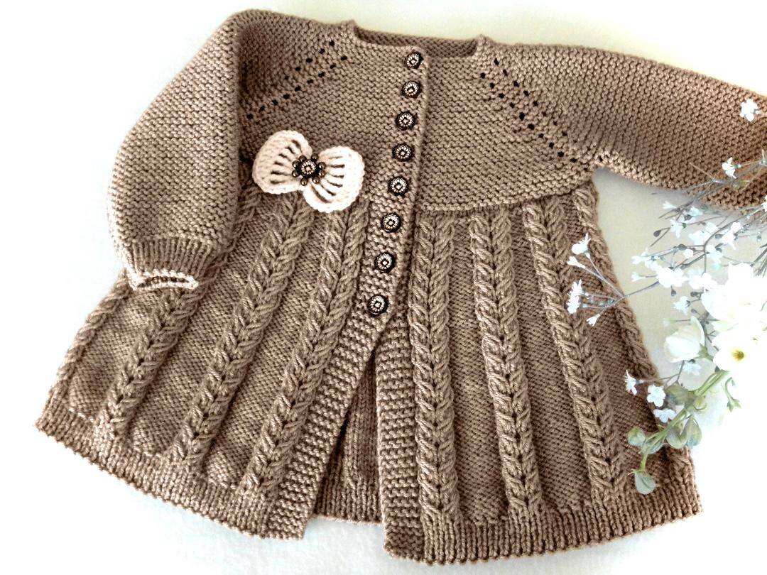 Knitting PATTERN Baby Cardigan Baby Girl Jacket Knitted Baby Coat ...
