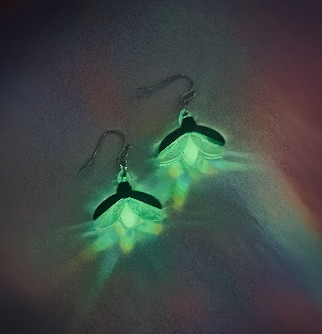 Glow in the Dark Firefly Earrings (lightning Bug) Acrylic UV Light ...