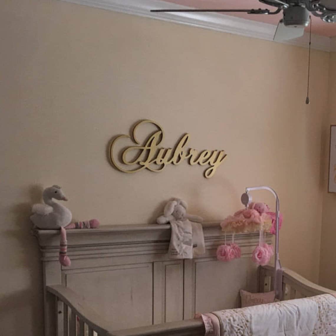 Nursery Sign Calligraphy Name Gold Name Sign Wall | Etsy