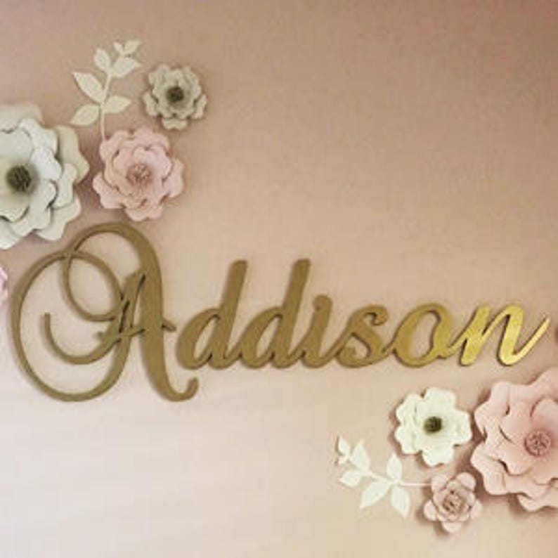 Nursery Sign Calligraphy Name Gold Name Sign Wall | Etsy