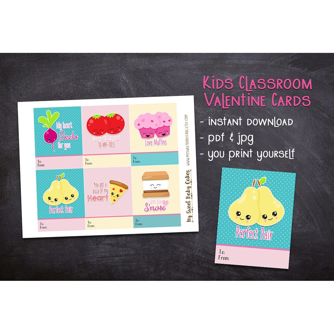 Printable Kids Valentine Cards, Valentine Pairs, Happy Valentine's Day ...