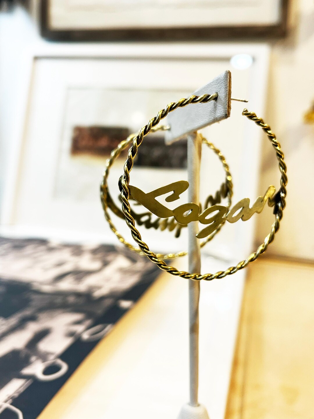 Custom Word Plate Hoops - Etsy