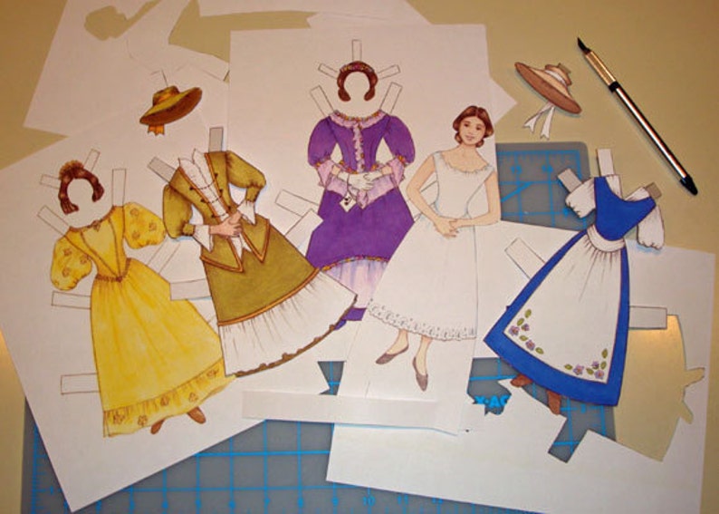 Paper Doll Louisa May Alcott Historical Paper Doll Set Etsy