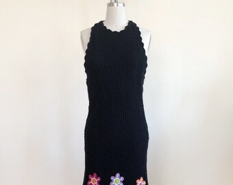 Crochet Black Dress | Etsy