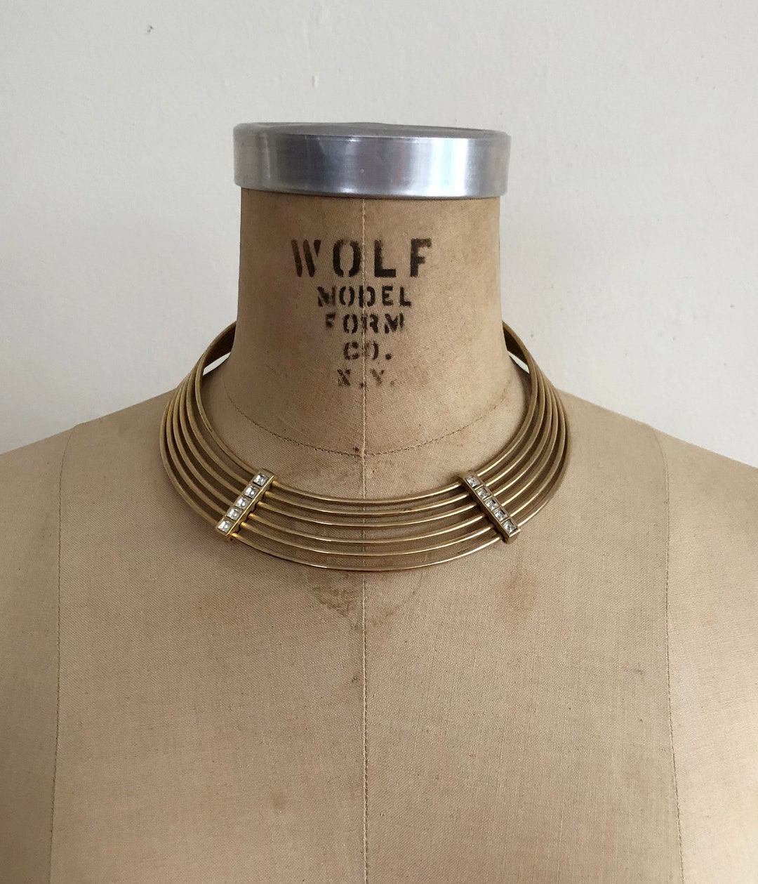 Gold-toned Concentric Circle Metal Collar - 1970s - Etsy