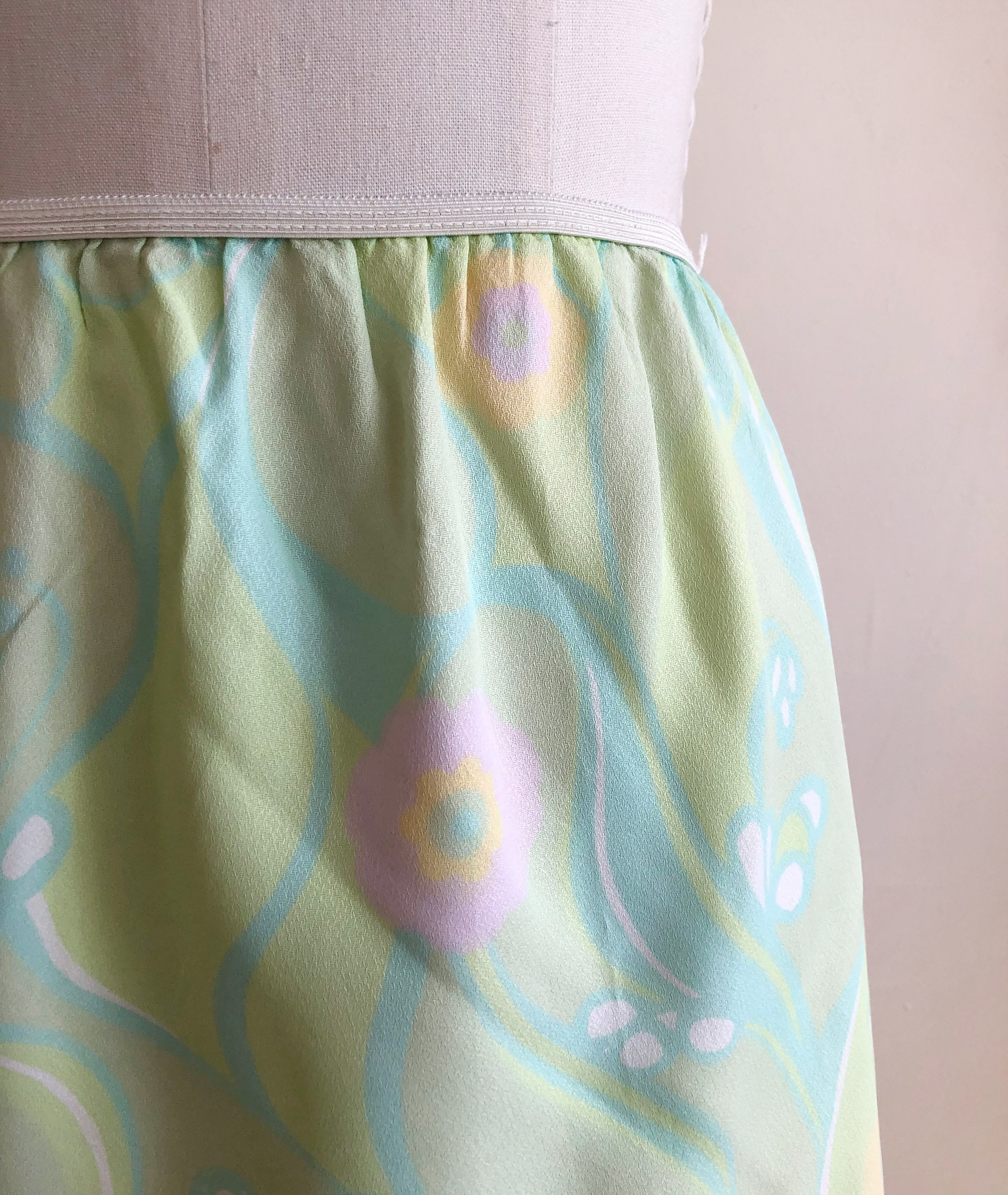 Pale Green Floral Print Half Slip 1960s | Etsy