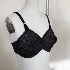 Sheer Black Lace Soft-cup Bullet Bra - 1950s - Etsy