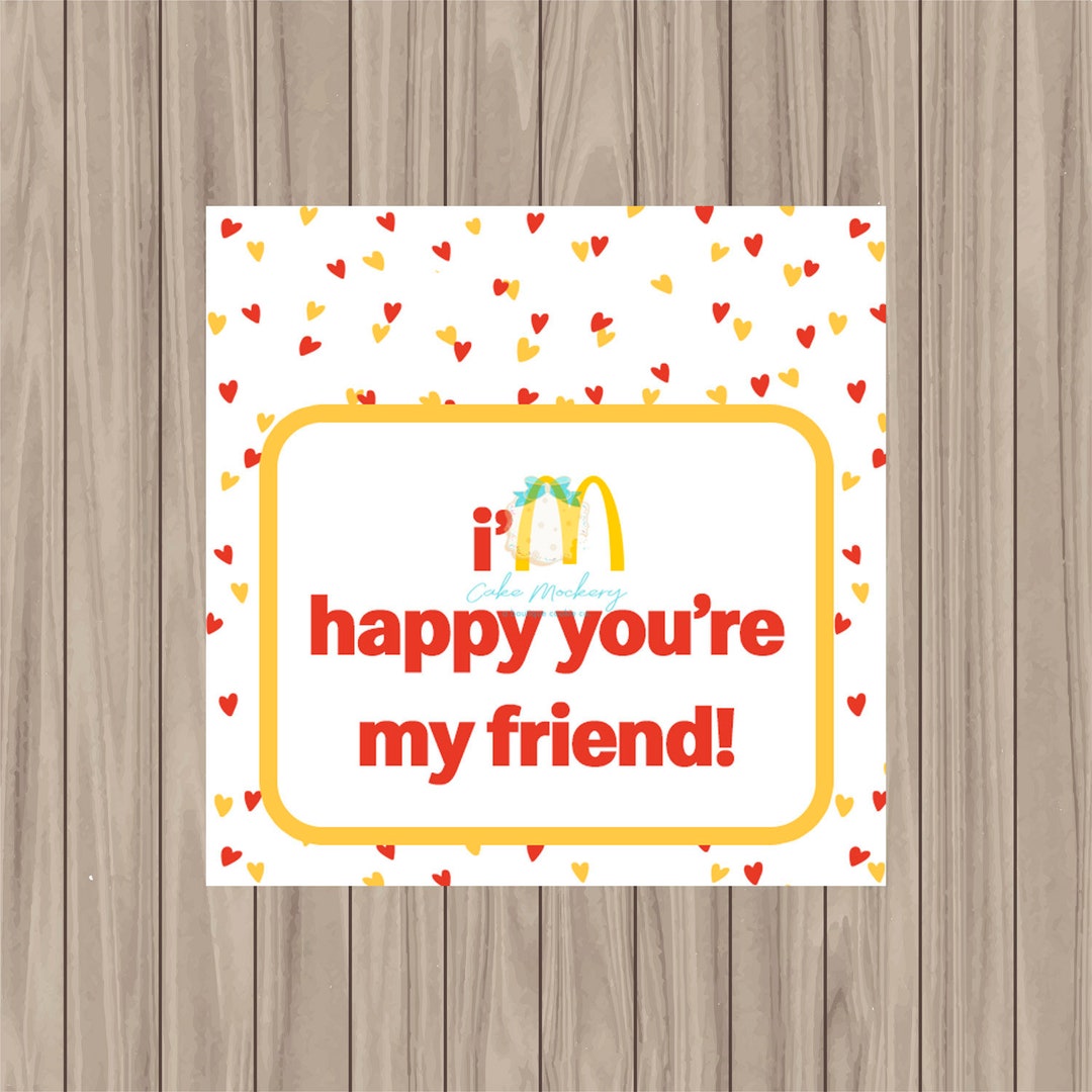 Printable Tag - I'm Happy You're My Friend - 2" Square - Etsy