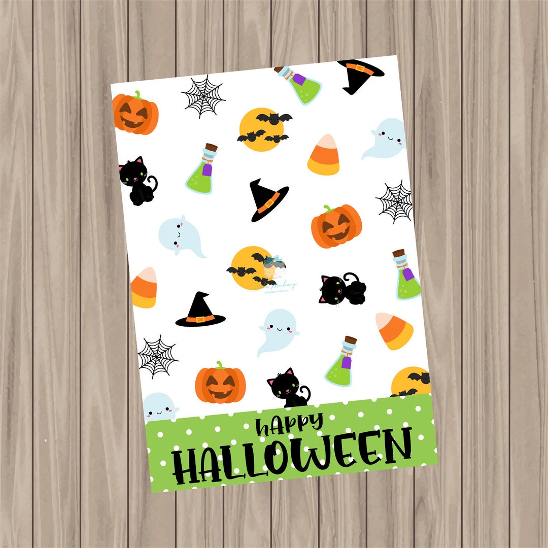 Printable Cookie Card - Happy Halloween - 3.5"x5" - Etsy