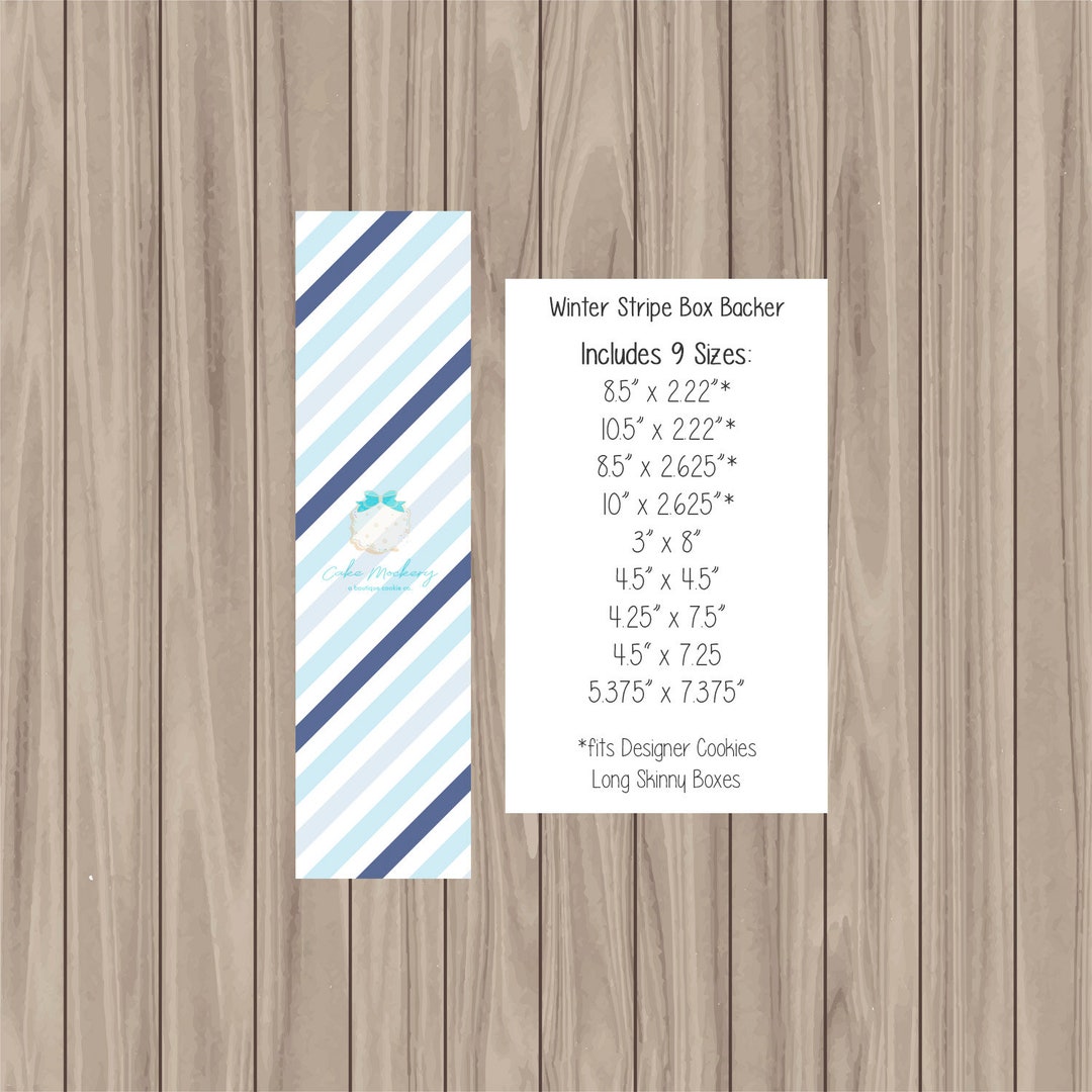 Printable Box/bag Backer - Winter Stripe - 9 Sizes - Etsy