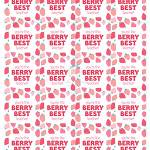 Printable Tag - Berry Best Teacher - 2" Square - Etsy