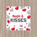 Printable Cookie Card Hugs & Kisses 3.5x5 - Etsy