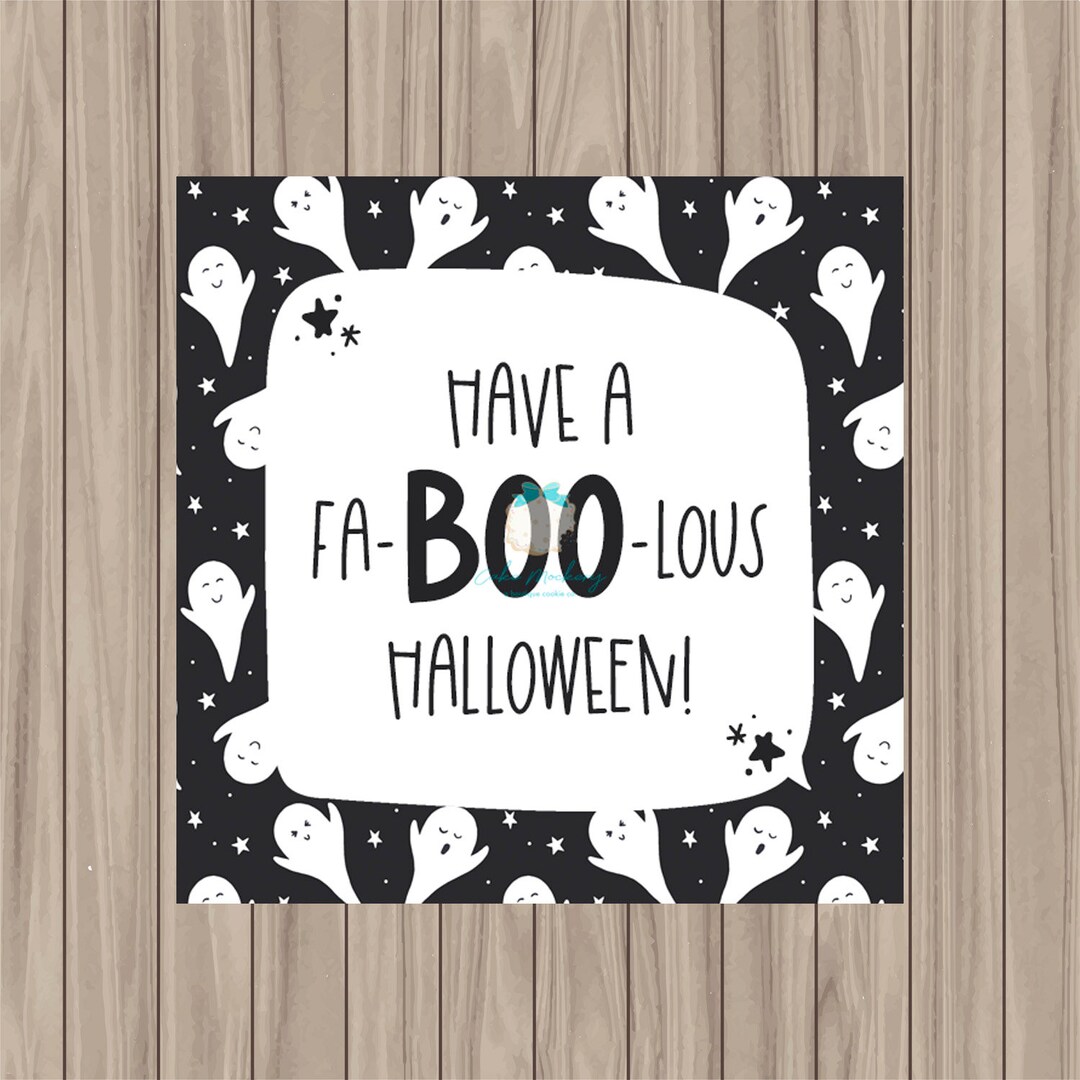 Printable Tag Have a Fa-boo-lous Halloween 2 Square - Etsy