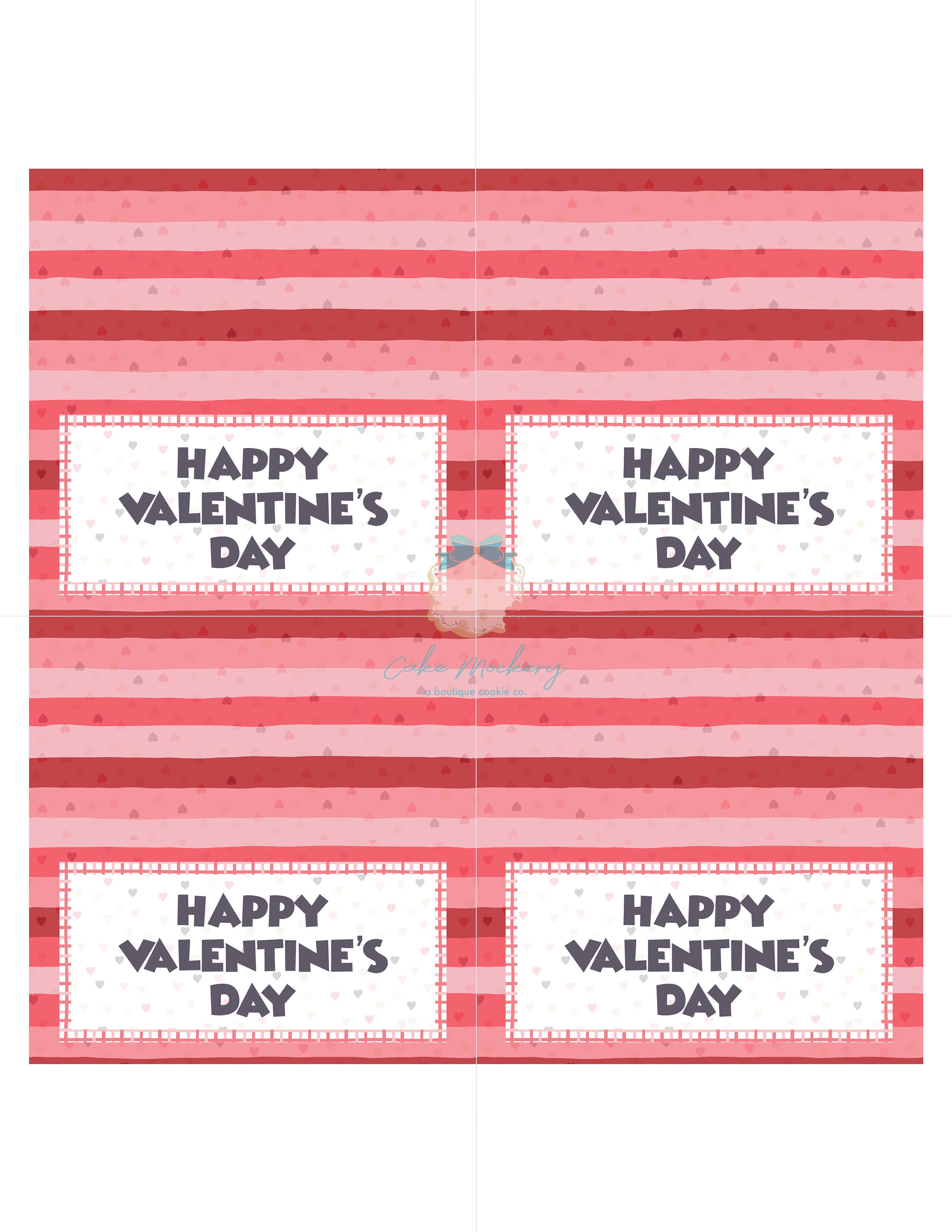 Printable Bag Topper happy Valentine's Day Bag Topper | Etsy