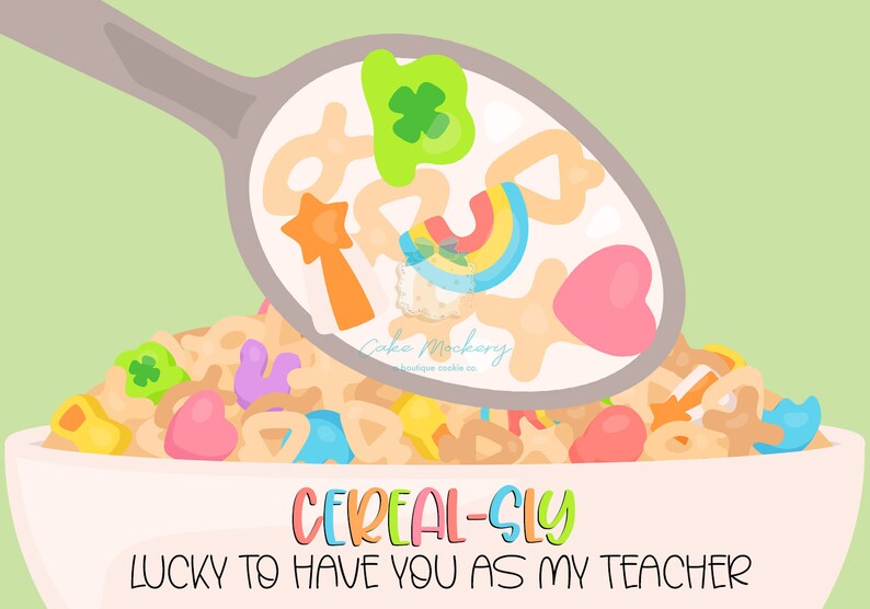 Printable Cookie Card Cereal-sly Lucky to Have You as a - Etsy