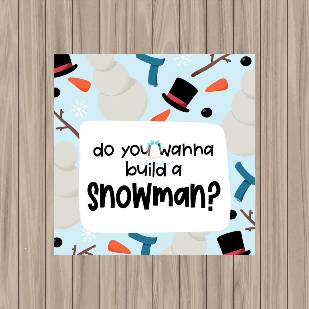 Printable Tag - Build a Snowman - 2" Square - Etsy