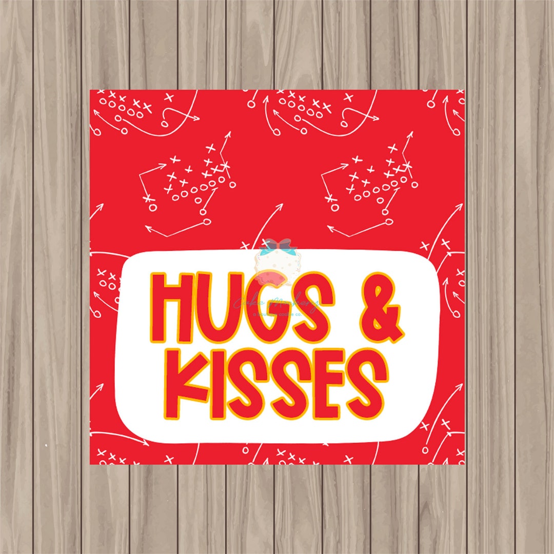 Printable Tag Hugs & Kisses 2 Square - Etsy