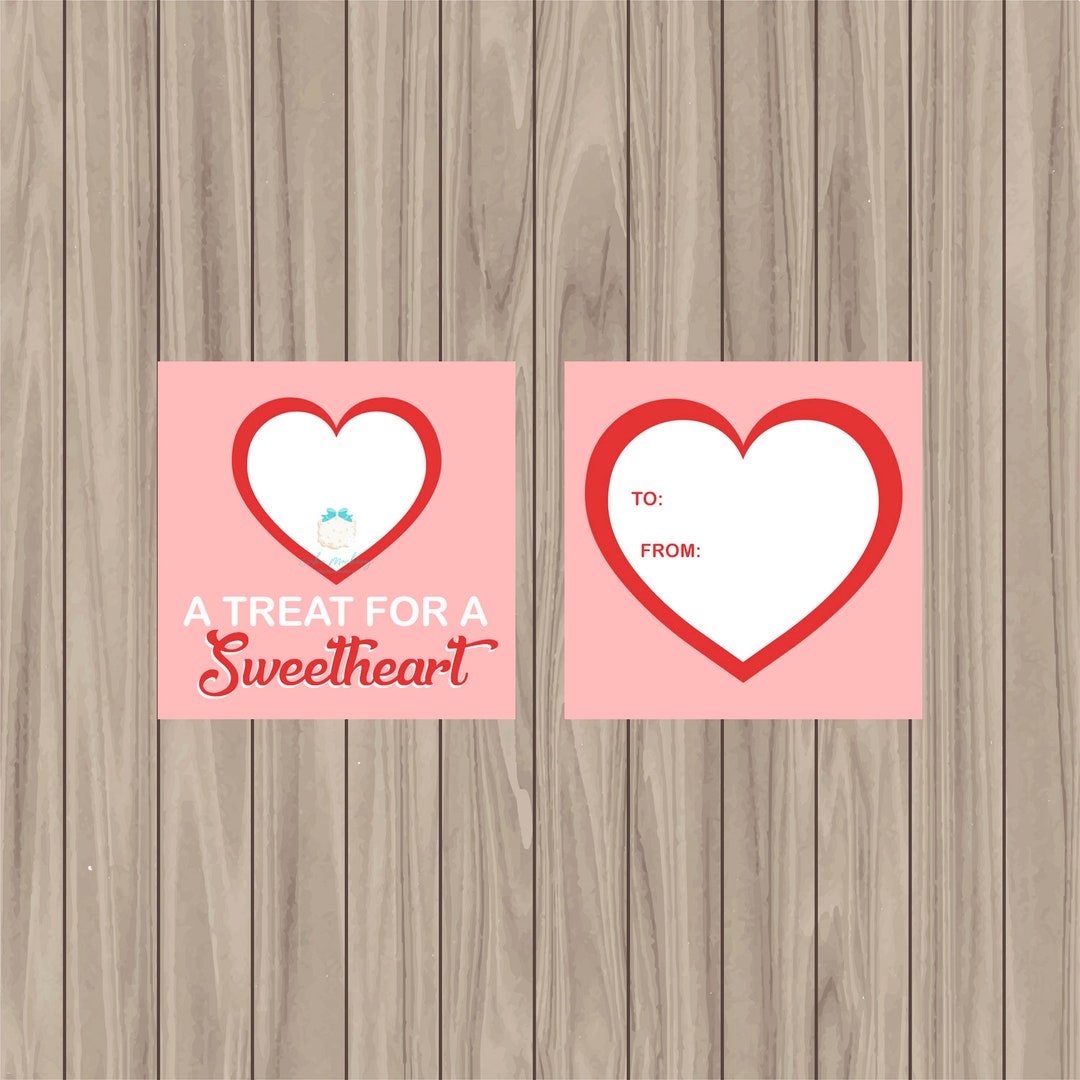 Pre-printed PHYSICAL Tag - Treat for a Sweetheart - 2" X 2" Square - Etsy