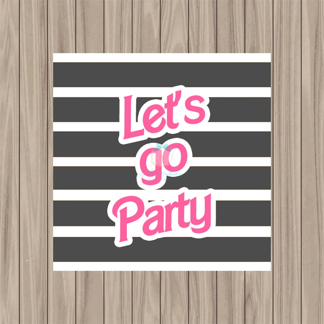 Printable Tag - Let's Go Party - 2" Square - Etsy
