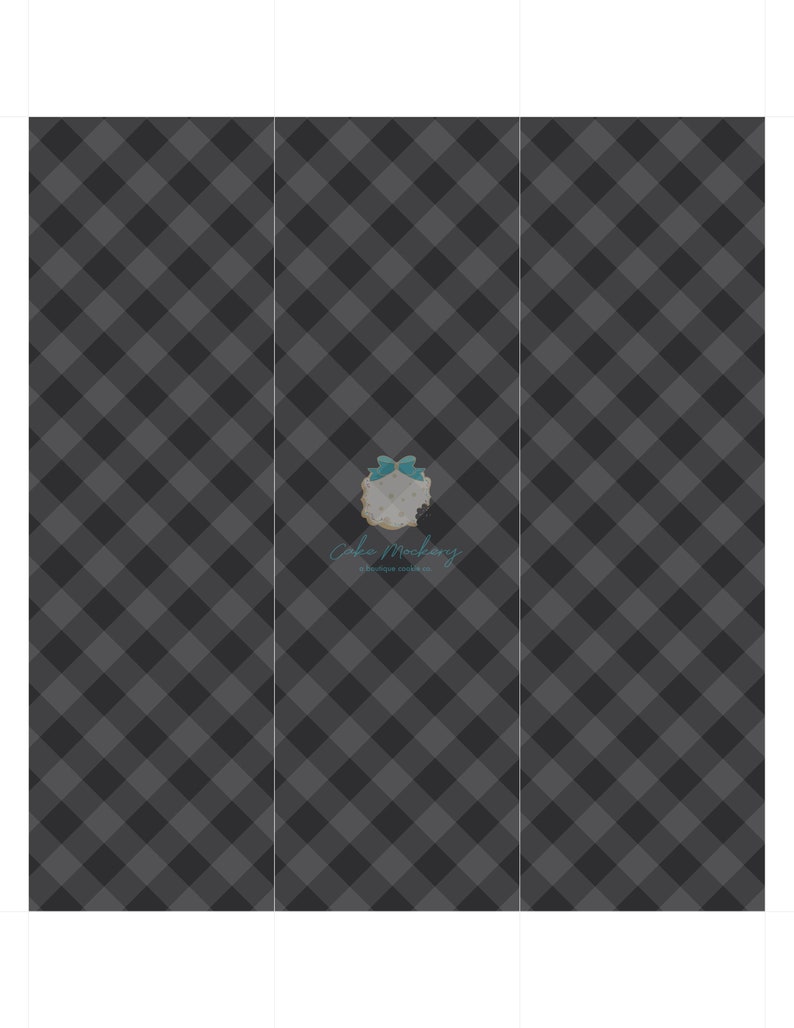 Printable Cookie Card Black Gingham Backer 4 Sizes - Etsy