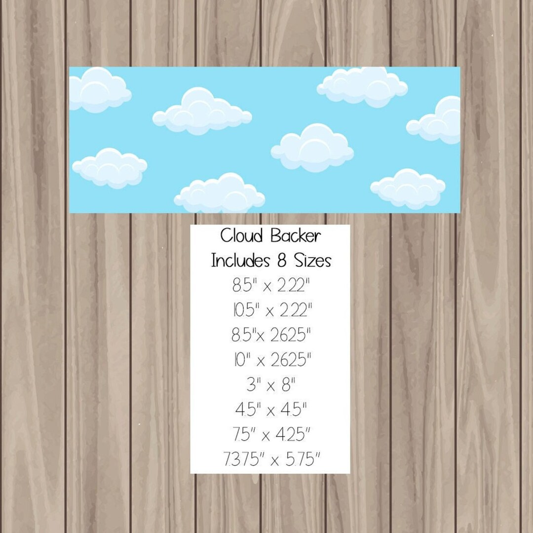 Printable Cookie Card - Cloud Backer - 8 Sizes - Etsy