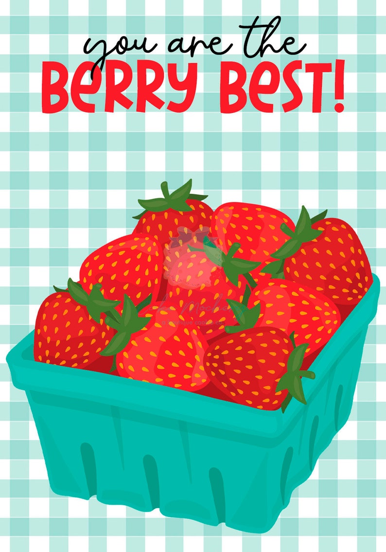 Printable Cookie Card You Are the Berry Best - Etsy
