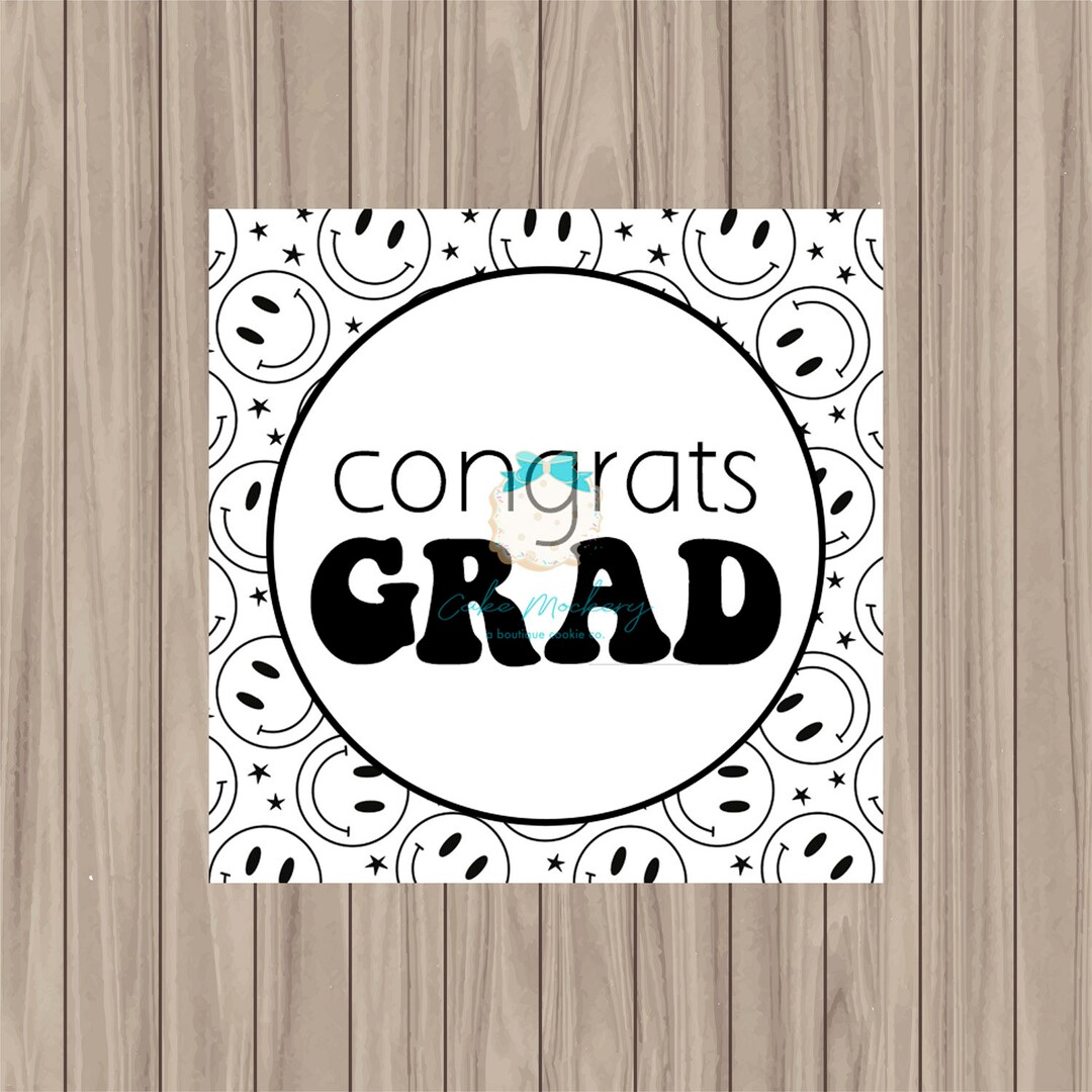Printable Tag - Congrats GRAD - 2" Square - Etsy