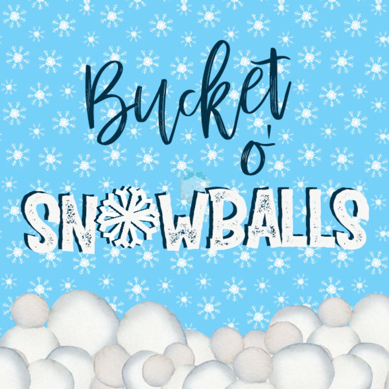 Printable Tag Bucket O' Snowballs 2 Square - Etsy