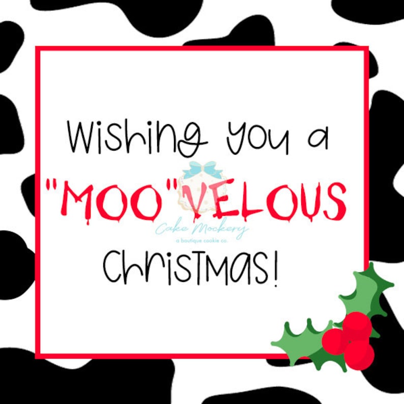 Printable Tag Have a Moovelous Christmas 2 Square - Etsy