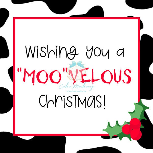 Printable Tag - Have a Moovelous Christmas - 2" Square - Etsy