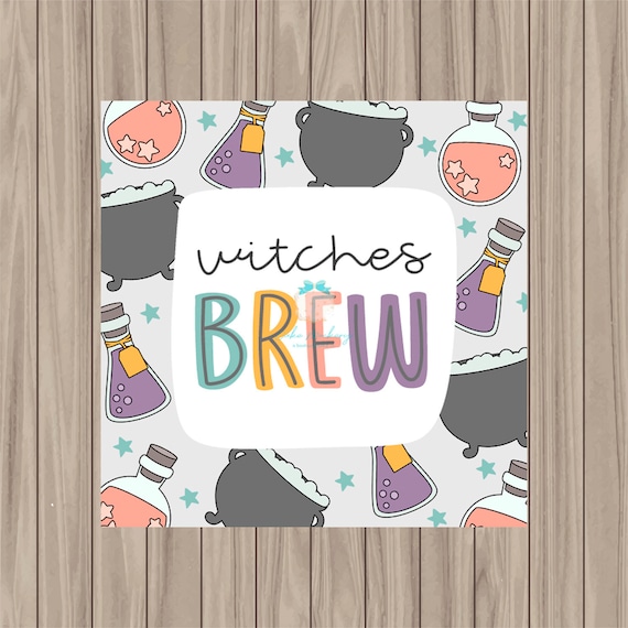 Printable Tag Witches Brew 2 Square - Etsy