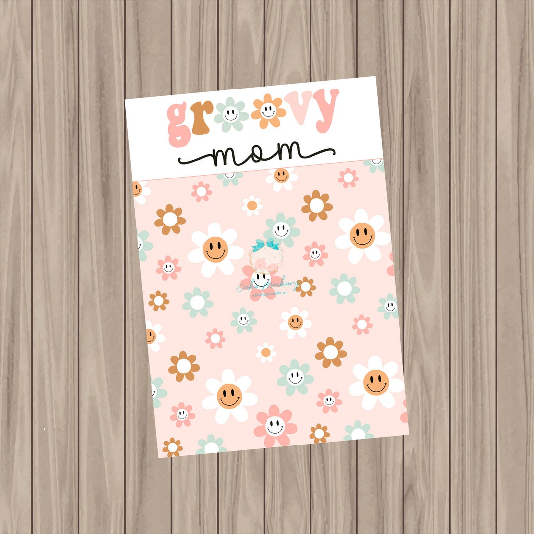 Printable Cookie Card - Groovy Mom - 3.5"x5" - Etsy