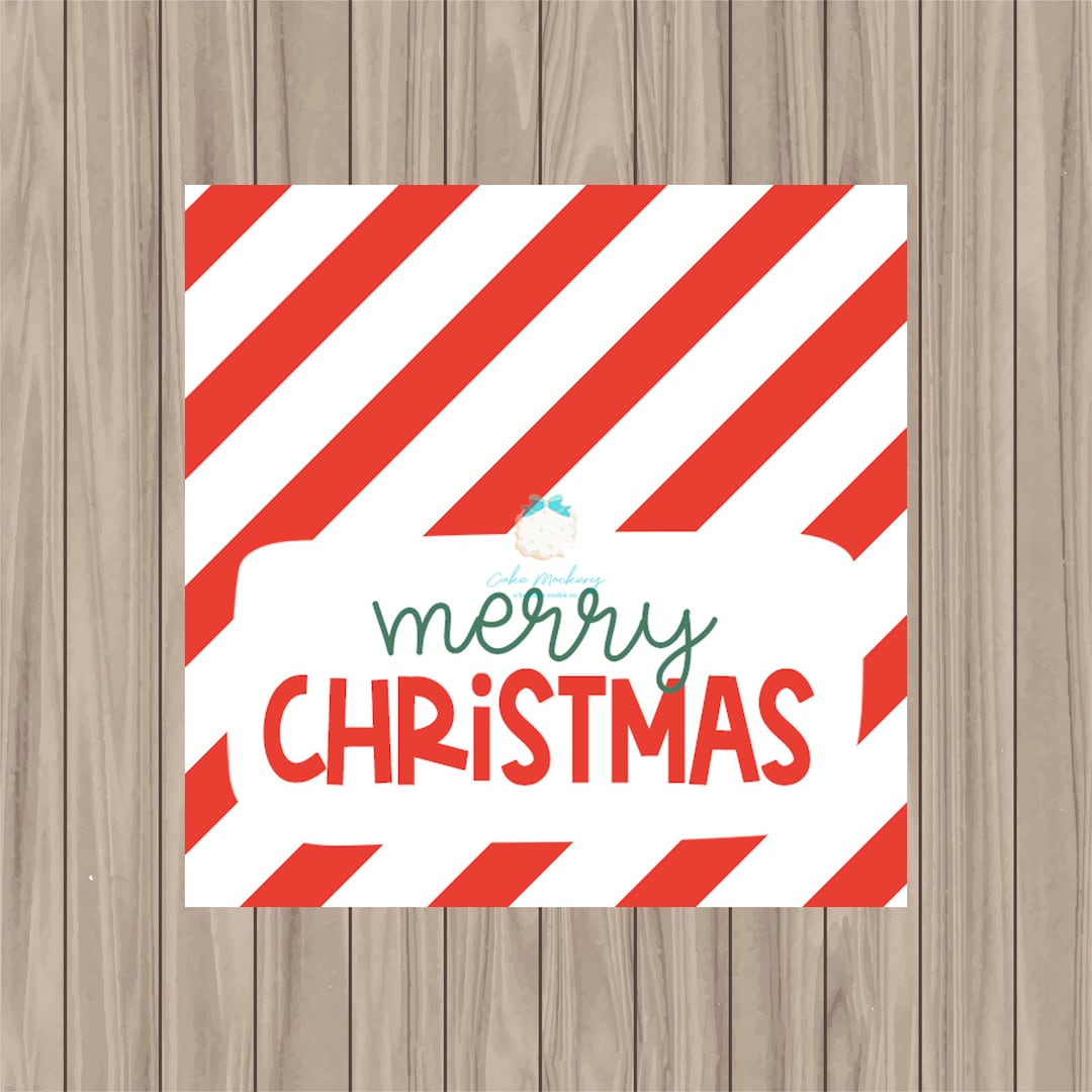 Printable Tag - Merry Christmas - 2" Square - Etsy