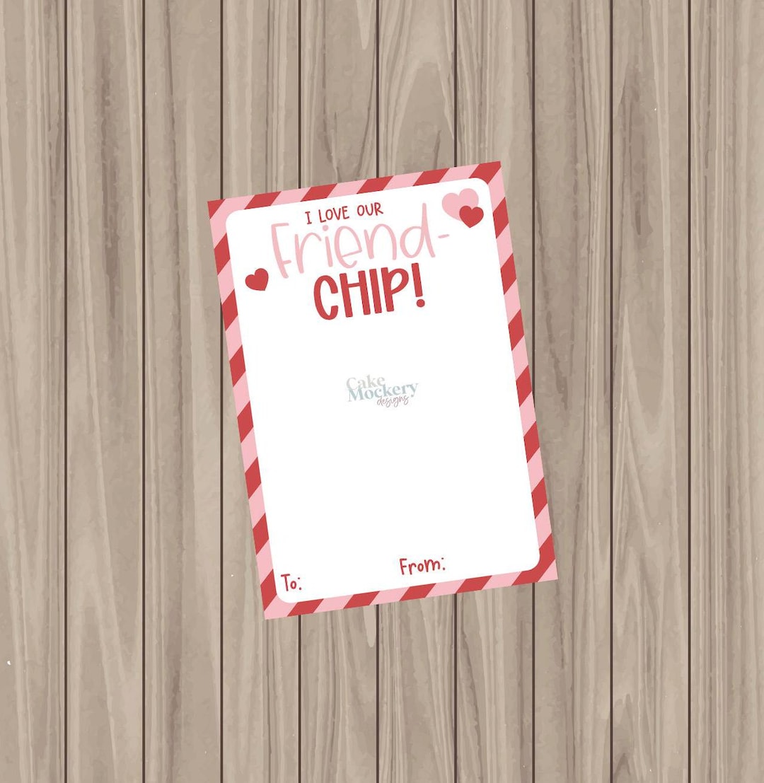 Printable Cookie Card - I Love Our Friend-chip - 3.5"x5" - Etsy